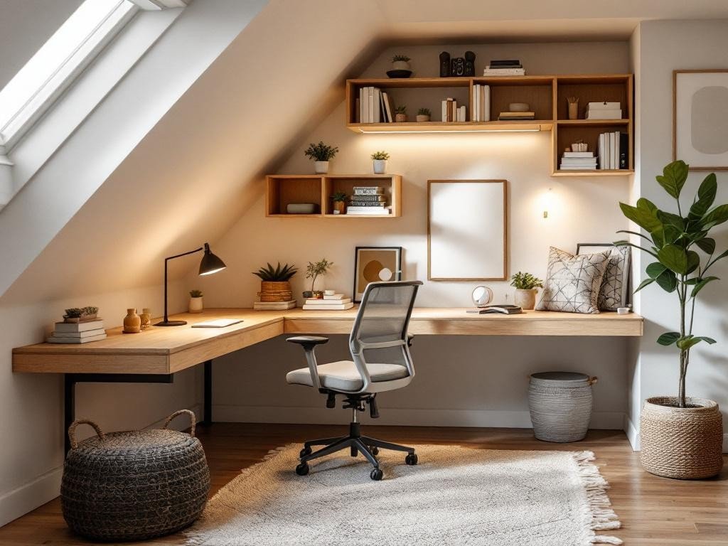 A Clever Office Nook Hidden Under the Stairs Interior Nice Room Makeovers